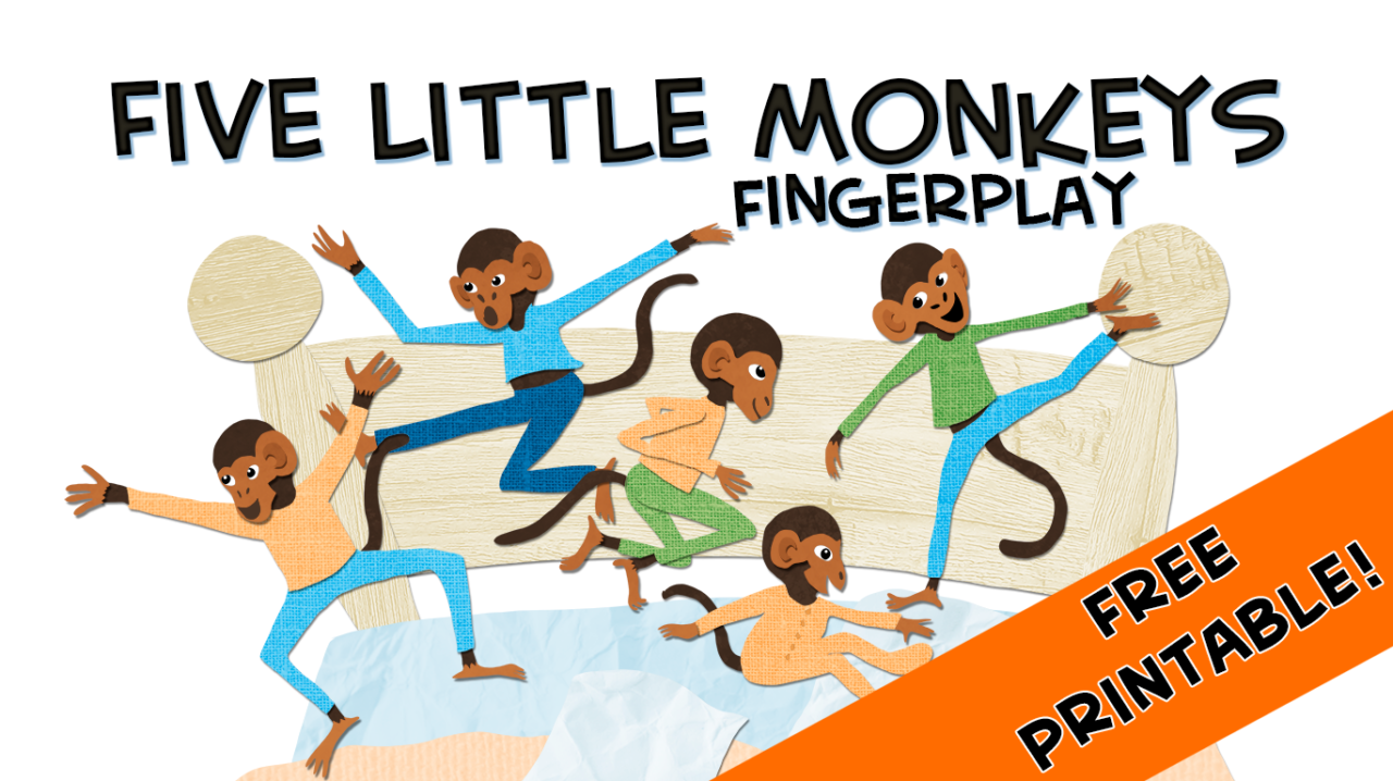 5 Little Monkeys Fingerplay with Puppets | Charlotte Glaze | Writer and ...